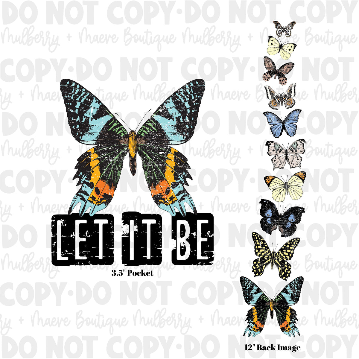 DTF Transfers | Sublimation |Let It Be Butterflies | Front & Back ...
